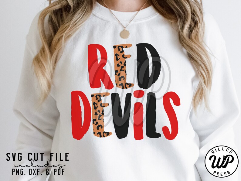 Red Devils Svg Cheetah Print Dxf Png Instant Download - Etsy