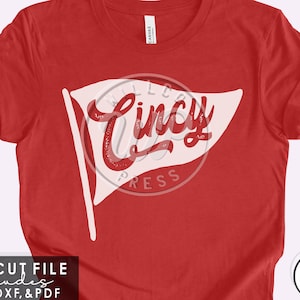 Cincy Pennant Flag, Vintage Baseball Svg, Cincinnati Retro Svg ...