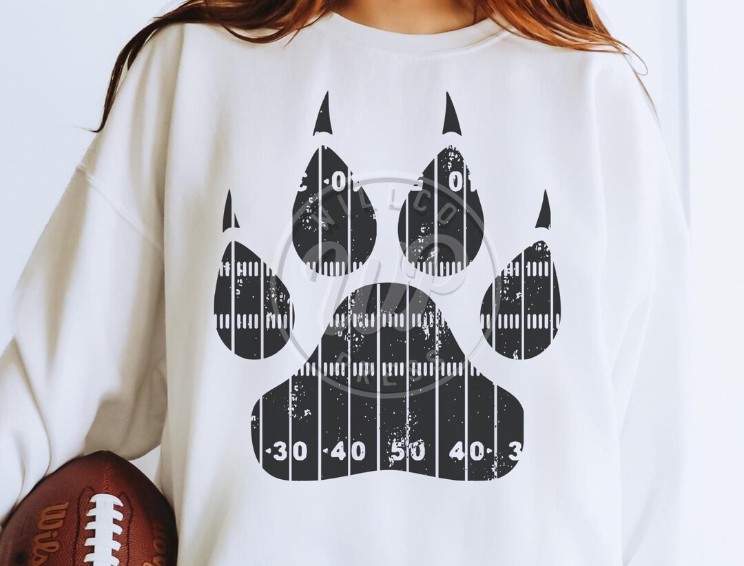 Football Tiger Paw, Football Png, Yard Lines Svg, Grunge Football Svg ...
