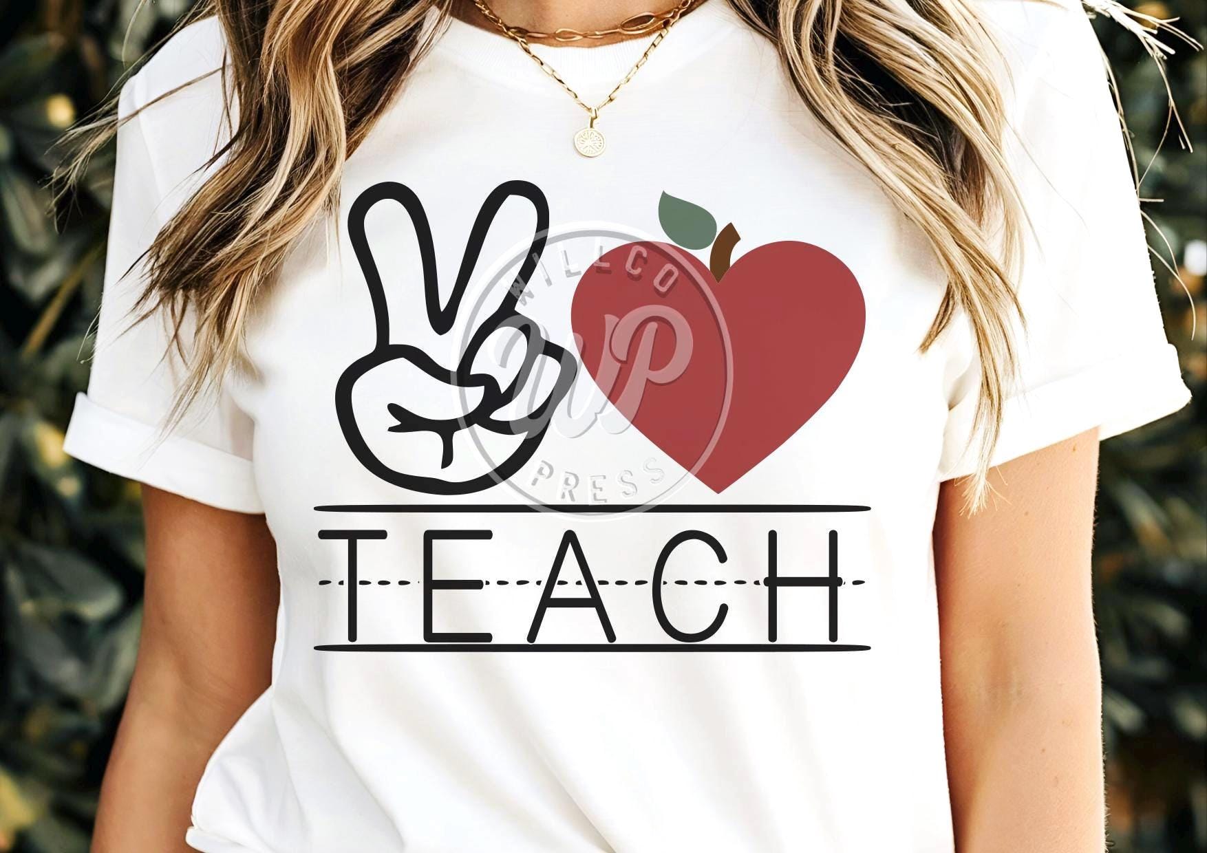 Peace Love Teach Svg, Teacher Svg, Teacher Appreciation Week, Gift, Png ...