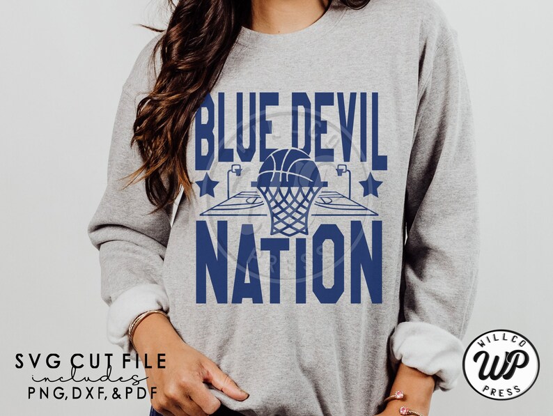 Blue Devil Nation Svg, Devils Basketball, Retro Design, Png, Dxf, Svg ...