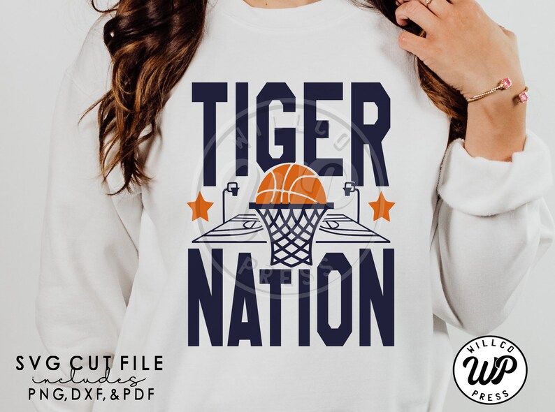 Tiger Nation Svg Tigers Basketball Retro Design Png Dxf - Etsy