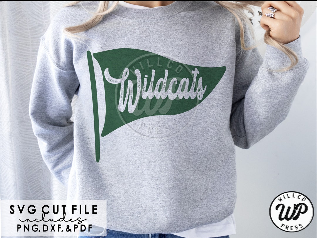 Wildcats Pennant Svg, Team Flag Svg, Vintage Football Svg, Digital ...