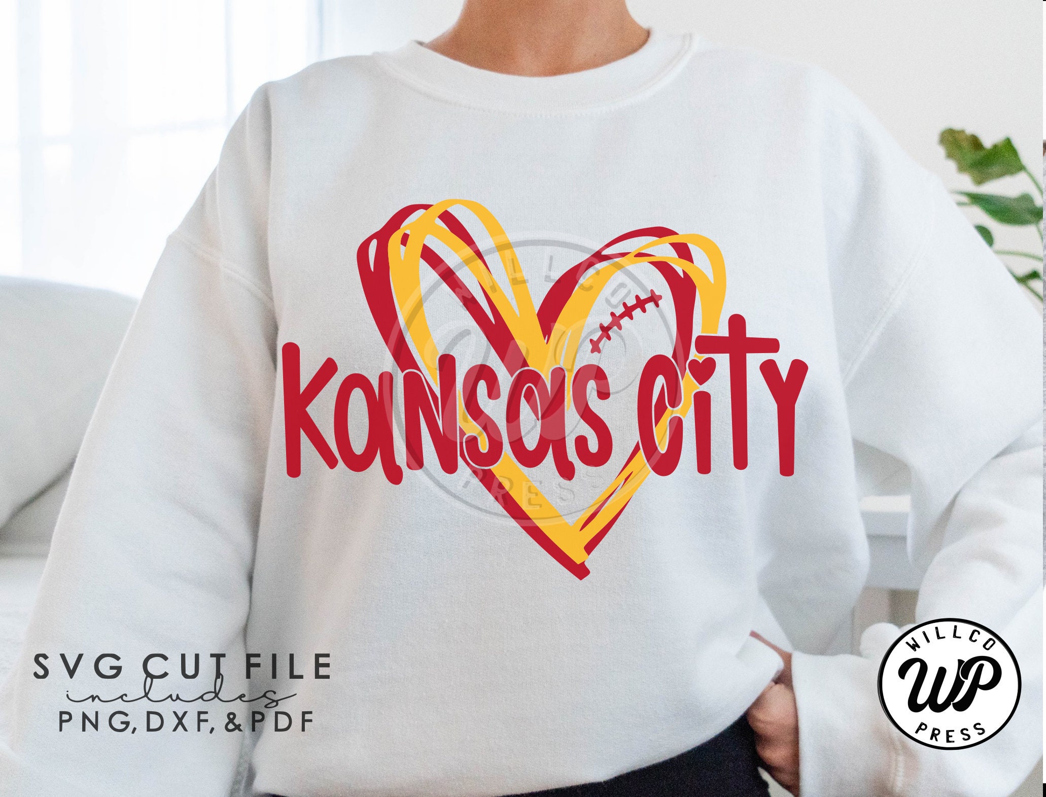 Kansas City Svg Football Hearts Svg Png Dxf Svg Files for - Etsy