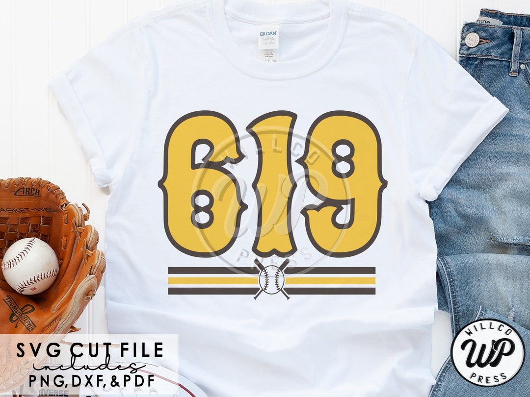619 Baseball Png, San Diego Svg, 300 Dpi Clipart, Area Code Shirts, Dtf ...