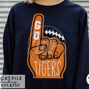 Tigers Football Svg, Foam Finger, Digital, Png, Dxf, Svg Files for ...
