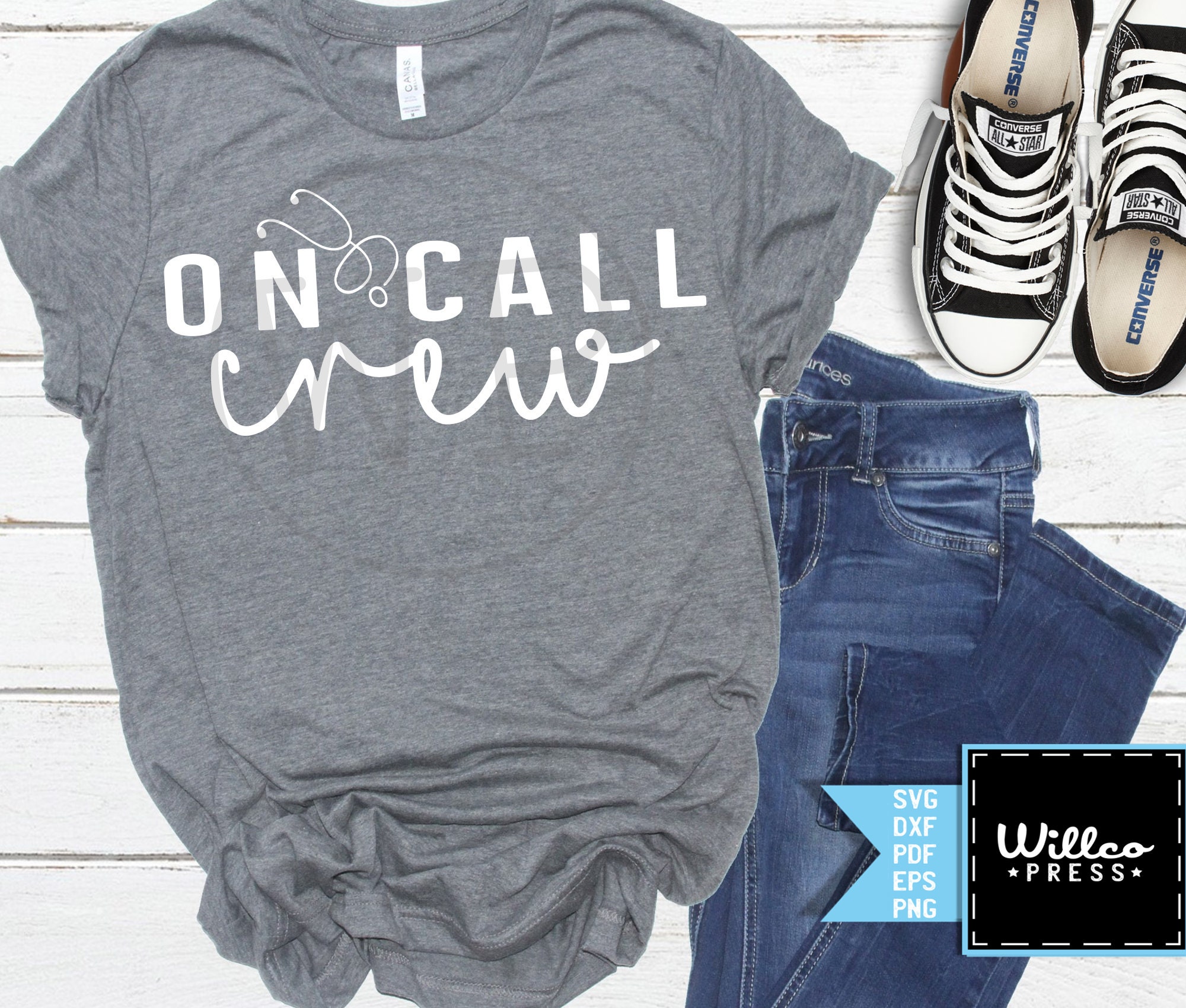 On Call Crew Nurse Svg Png Dxf Svg Files for Cricut Shirt | Etsy