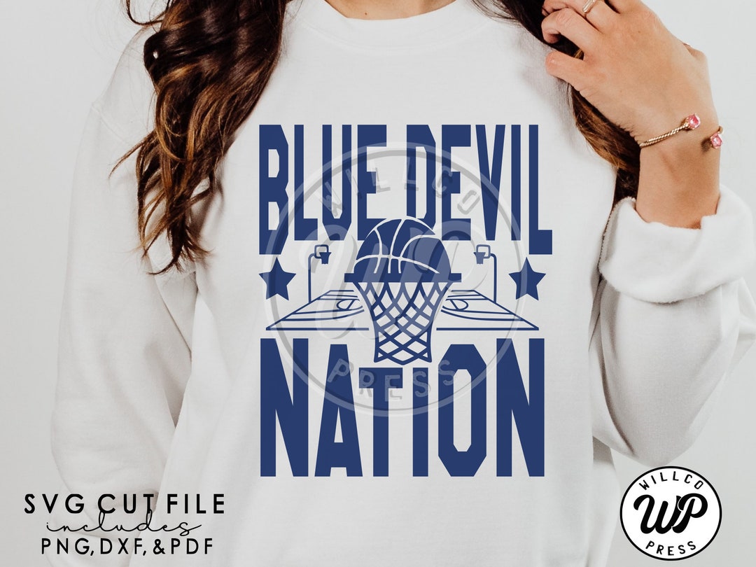Blue Devil Nation Svg, Devils Basketball, Retro Design, Png, Dxf, Svg ...