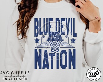 Blue Devil Basketball Png - Etsy