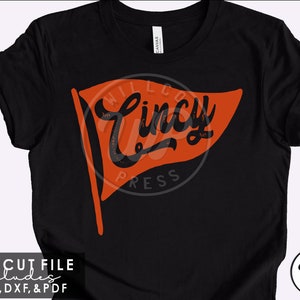 Cincy Pennant Flag, Vintage Baseball Svg, Cincinnati Retro Svg, Football Svg, Digital Download ...