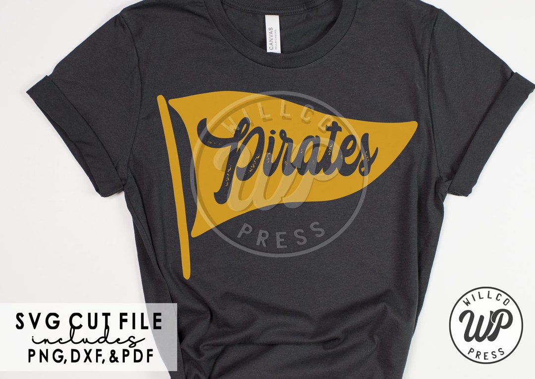 Pirates Pennant Svg, Team Flag Svg, Vintage Football Svg, Digital ...