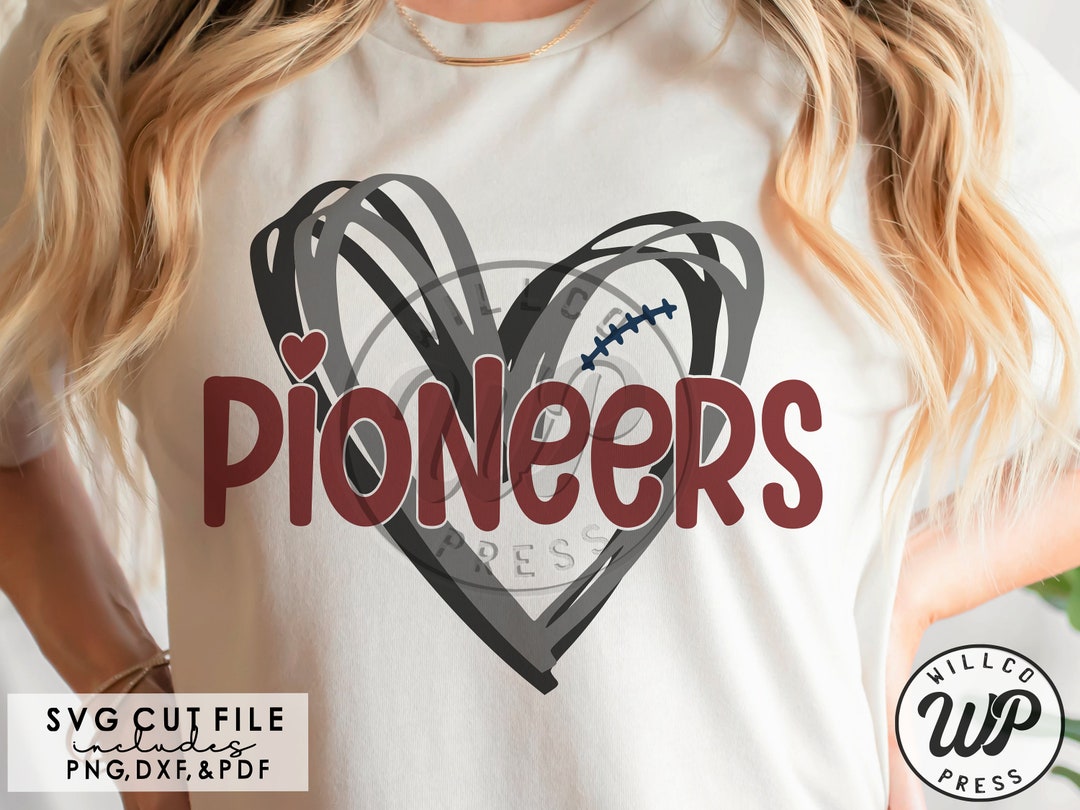 Pioneers Heart Png, Football Svg, Team Mascot Dtf, Digital Download ...