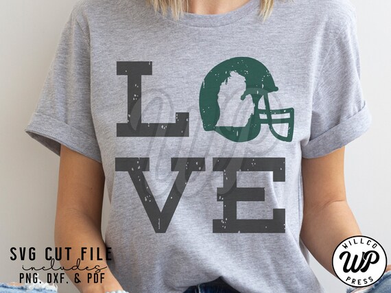Michigan Football Svg Love Helmet Grunge Distressed Png - Etsy Canada