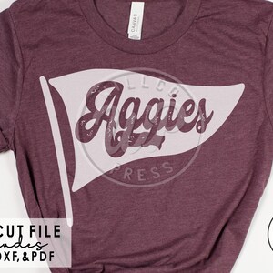 Aggies Pennant Svg, Team Flag Svg, Retro Football Svg, Digital Download ...