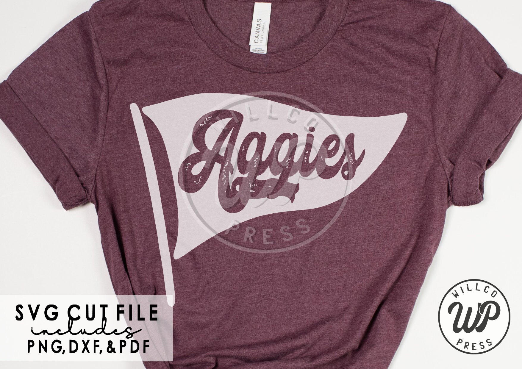 Aggies Pennant Svg, Team Flag Svg, Retro Football Svg, Digital Download ...