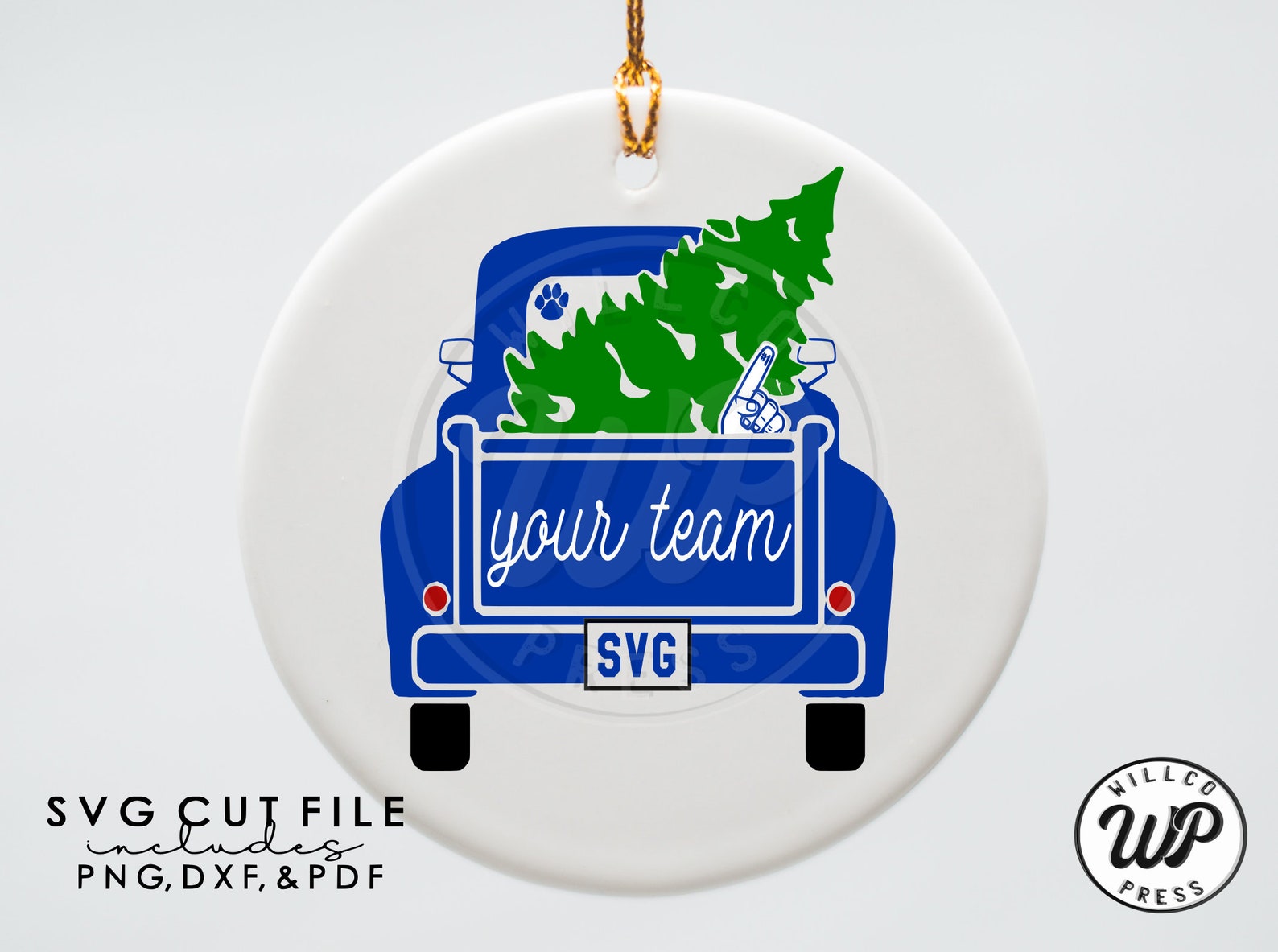 Custom Team Name Christmas Tree Svg Vintage Pickup Truck - Etsy