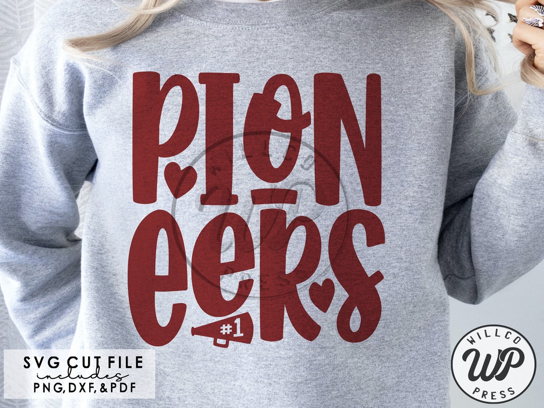 Pioneers Cheer Png, School Mascot Svg, Football Shirts, Digital ...