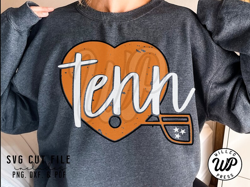Tenn Football Svg Tennessee Svg Heart Helmet Grunge - Etsy