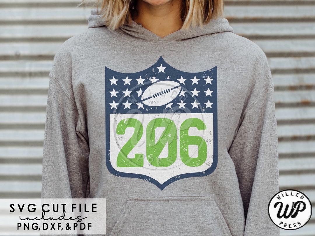 206 Football Png, Seattle Area Code, Svg Files for Cricut, 300 Dpi, Dtf ...