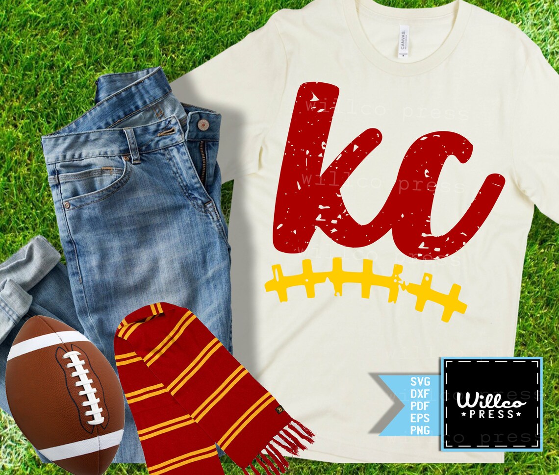 KC Football Svg Kansas City Svg Grunge Distressed Png Dxf | Etsy