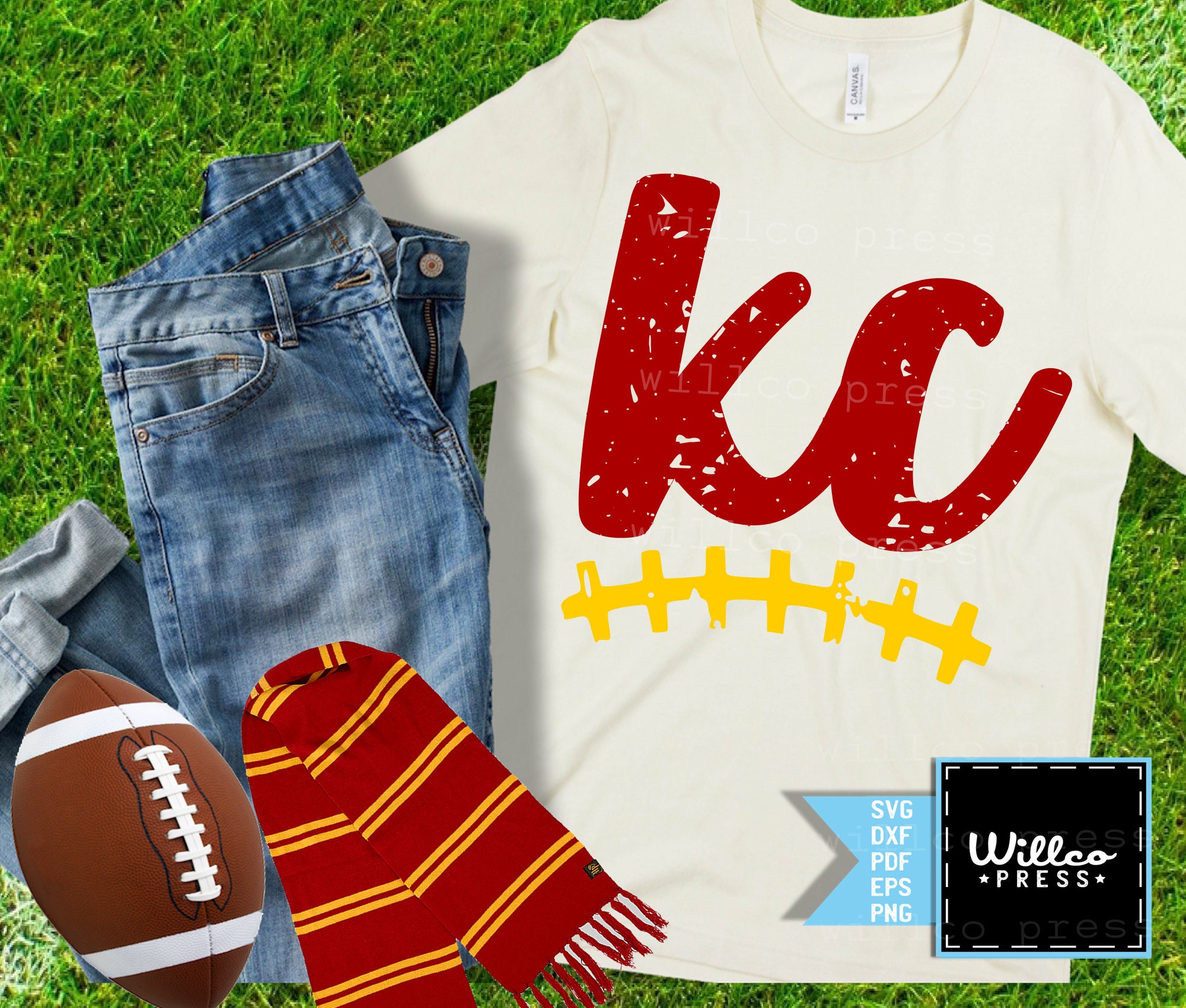 KC Football Svg Kansas City Svg Grunge Distressed Png Dxf | Etsy