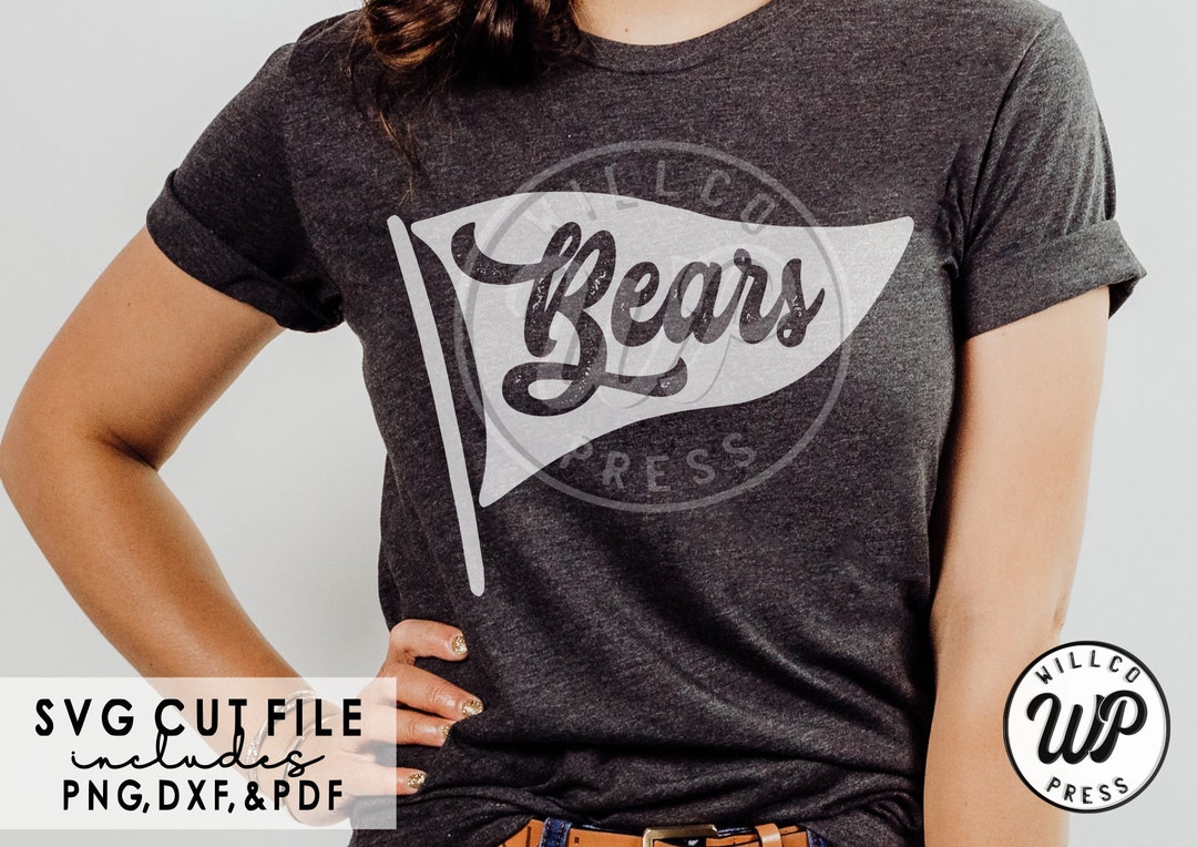 Bears Pennant Svg, Team Flag Svg, Retro Football Svg, Digital Download ...