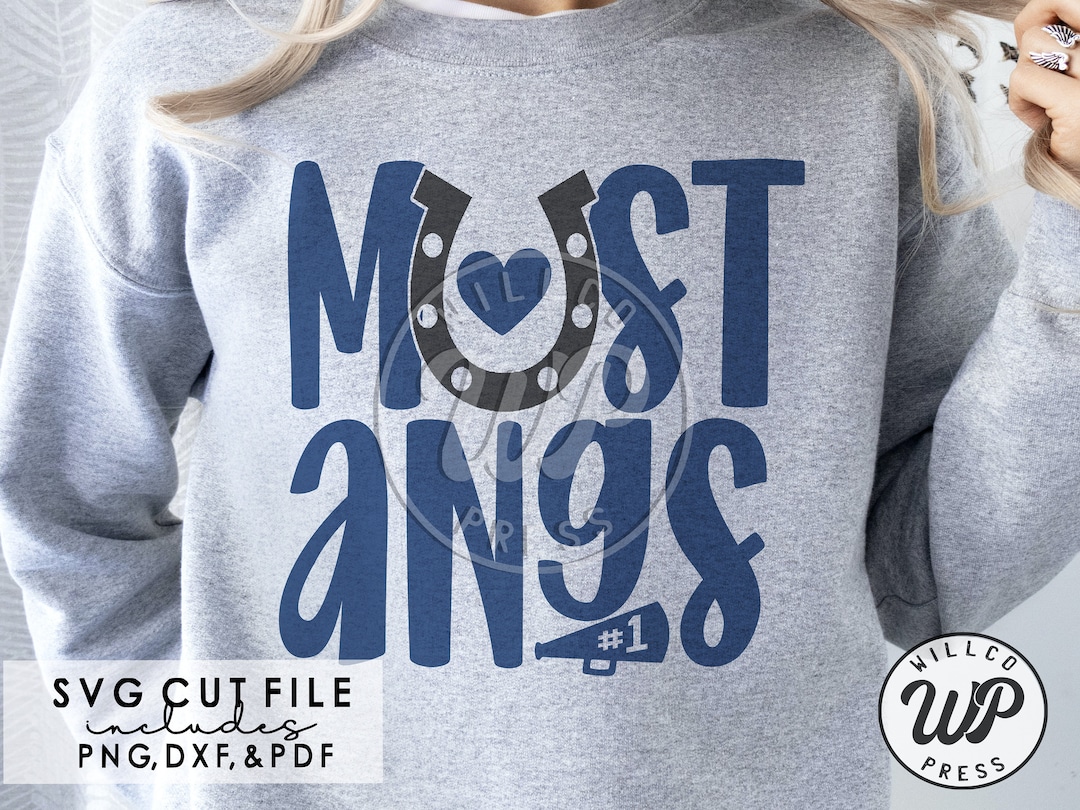 Mustangs Mascot Png, Mustangs Cheer Svg, Svg Files for Cricut, Dxf for ...