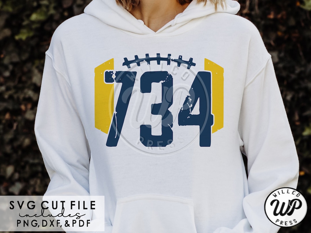 734 Area Code Svg Grunge Football Ann Arbor Dtf Dxf for - Etsy
