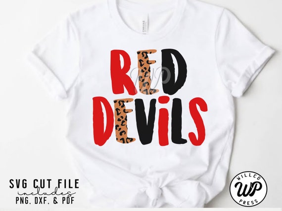Red Devils Svg Cheetah Print Dxf Png Instant Download | Etsy