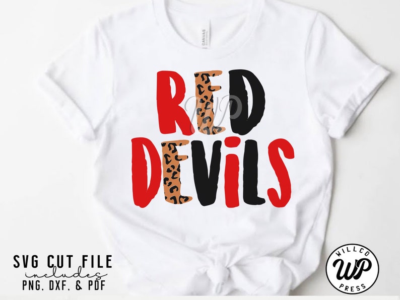 Red Devils Svg Cheetah Print Dxf Png Instant Download | Etsy
