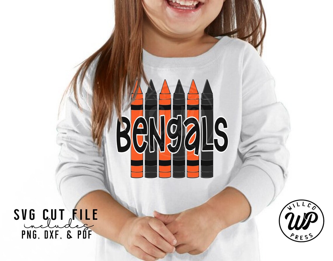 Bengals Svg, Crayons Svg, School Mascot Colors, Kids Svg, Png, Dxf, Svg ...