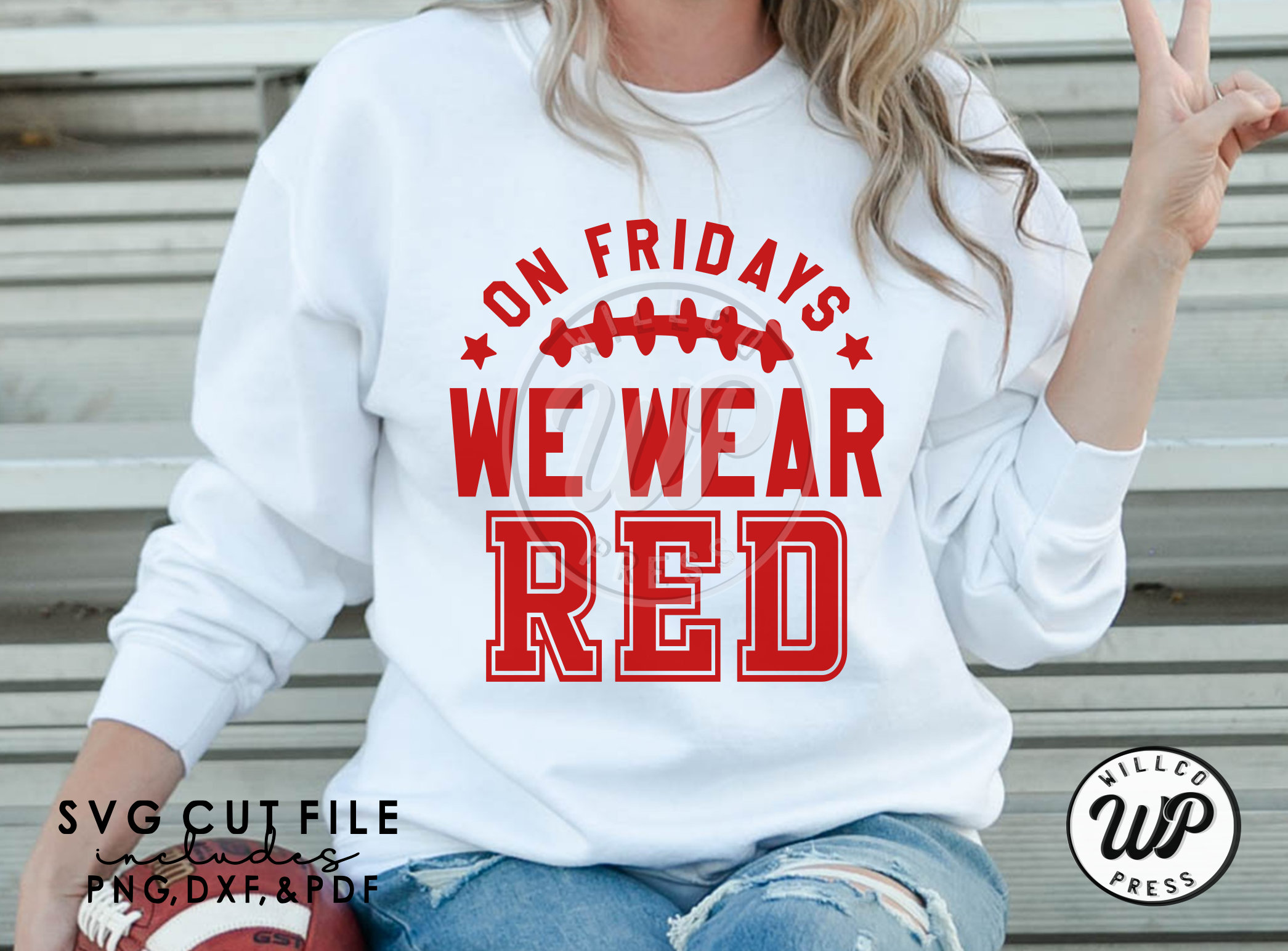 On Fridays We Wear Red Football Svg Png Dxf Svg Files for - Etsy