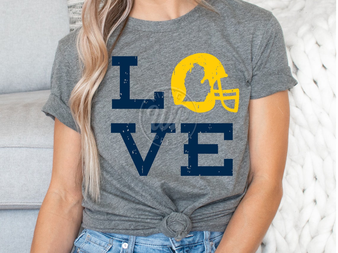 Michigan Football Svg Love Svg Grunge Distressed Png Dxf - Etsy