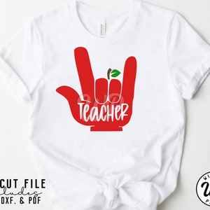 Teacher Svg, Love Svg, Sign Language, Appreciation Week, Png, Dxf, Svg ...