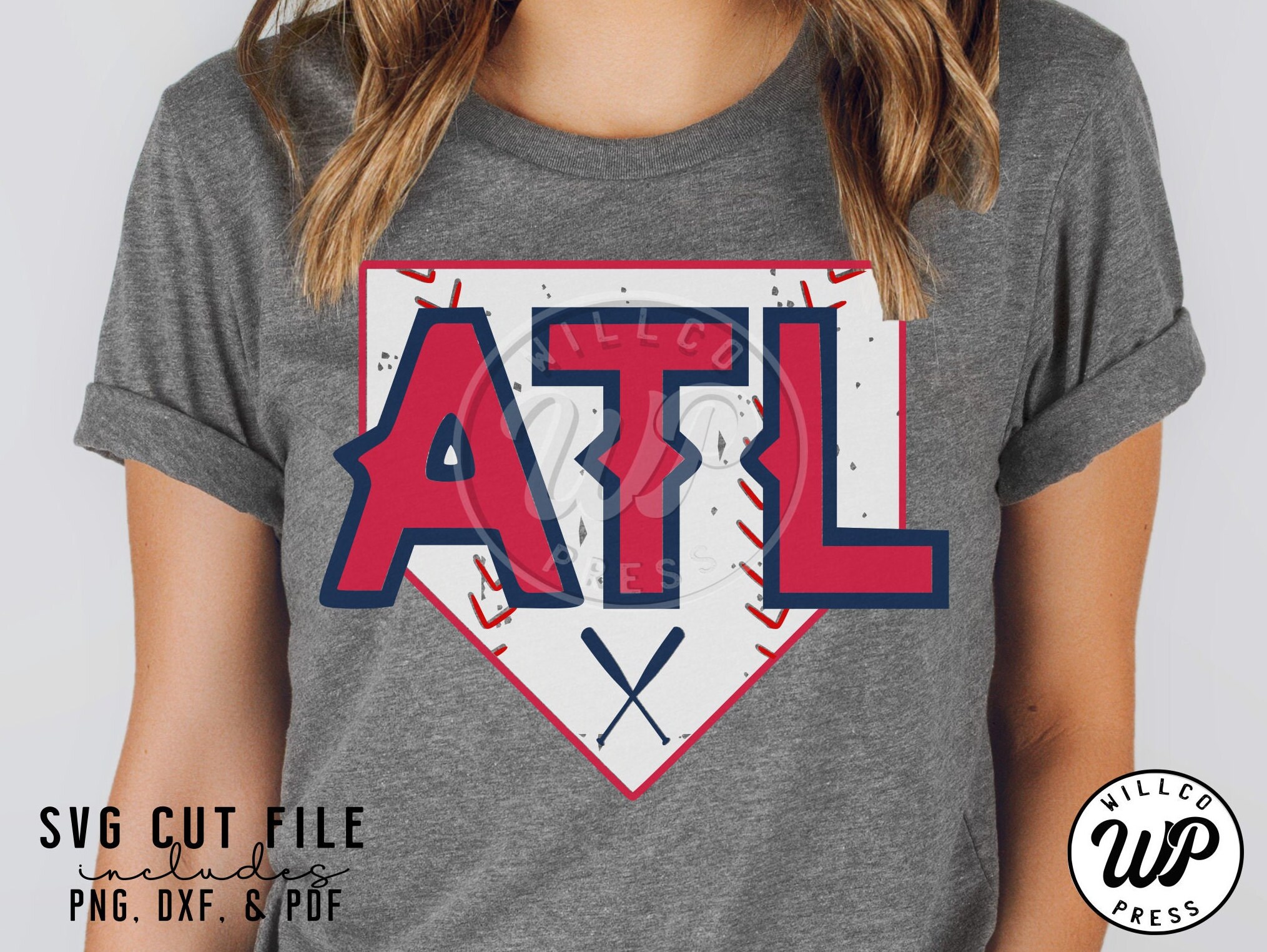 ATL Svg Atlanta Baseball Distressed Png Dxf Svg Files for - Etsy