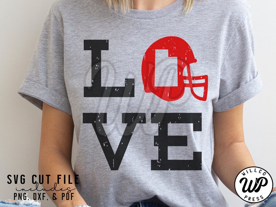 LOVE Utah Svg, Football Svg, Grunge Distressed, Png, Dxf, Svg Files for ...