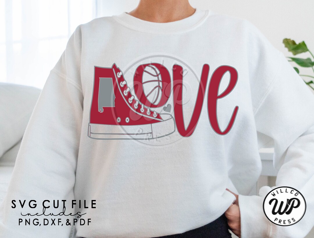 Love Alabama Svg, Basketball Svg, Retro Sneaker, Png, Dxf, Svg Files ...
