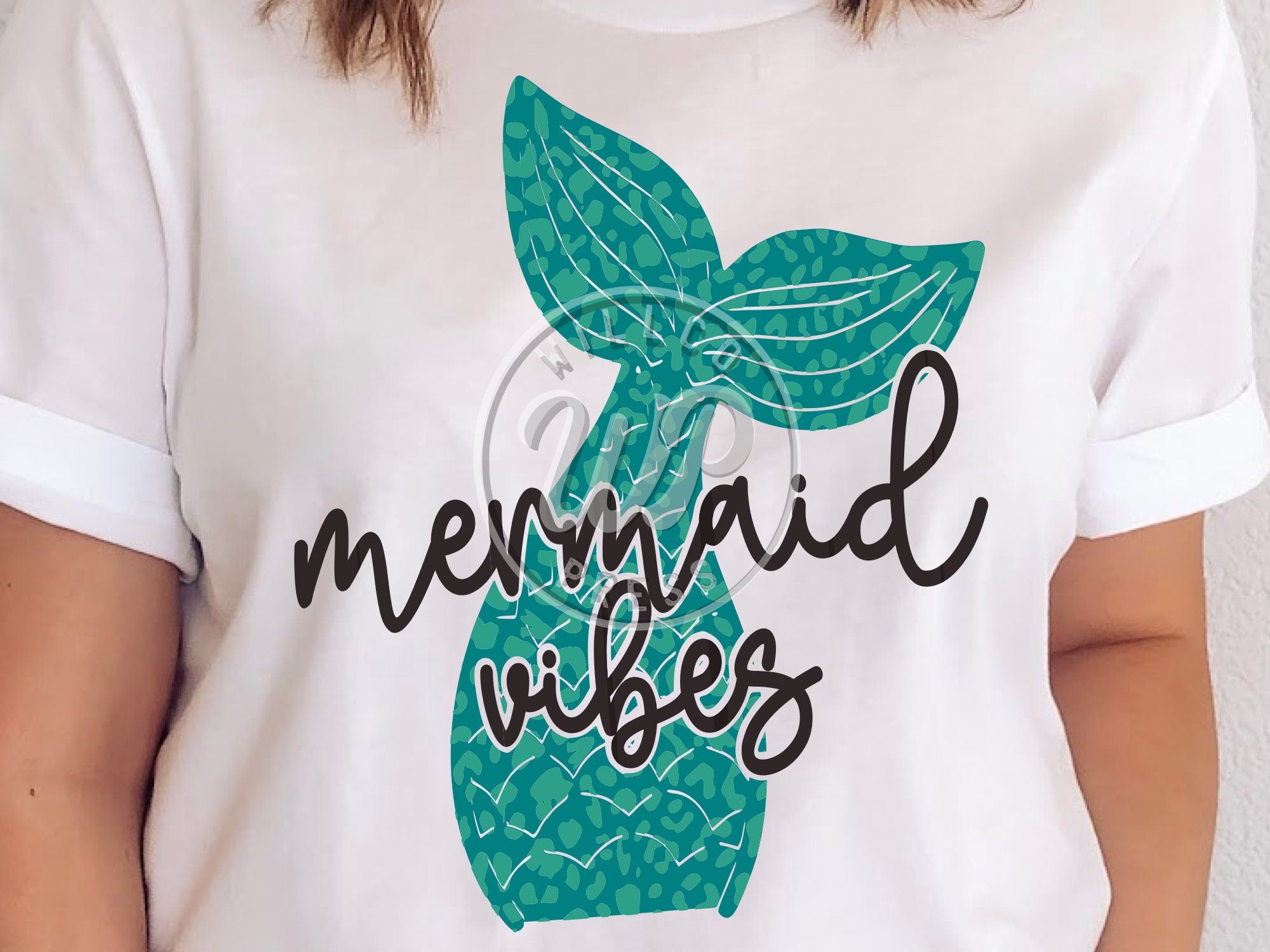 Mermaid Vibes svg cheetah print png dxf digital cut file | Etsy