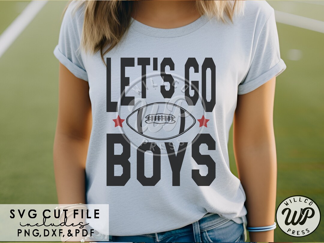 Lets Go Boys Football SVG, Retro Cut File (digital Download) - Etsy