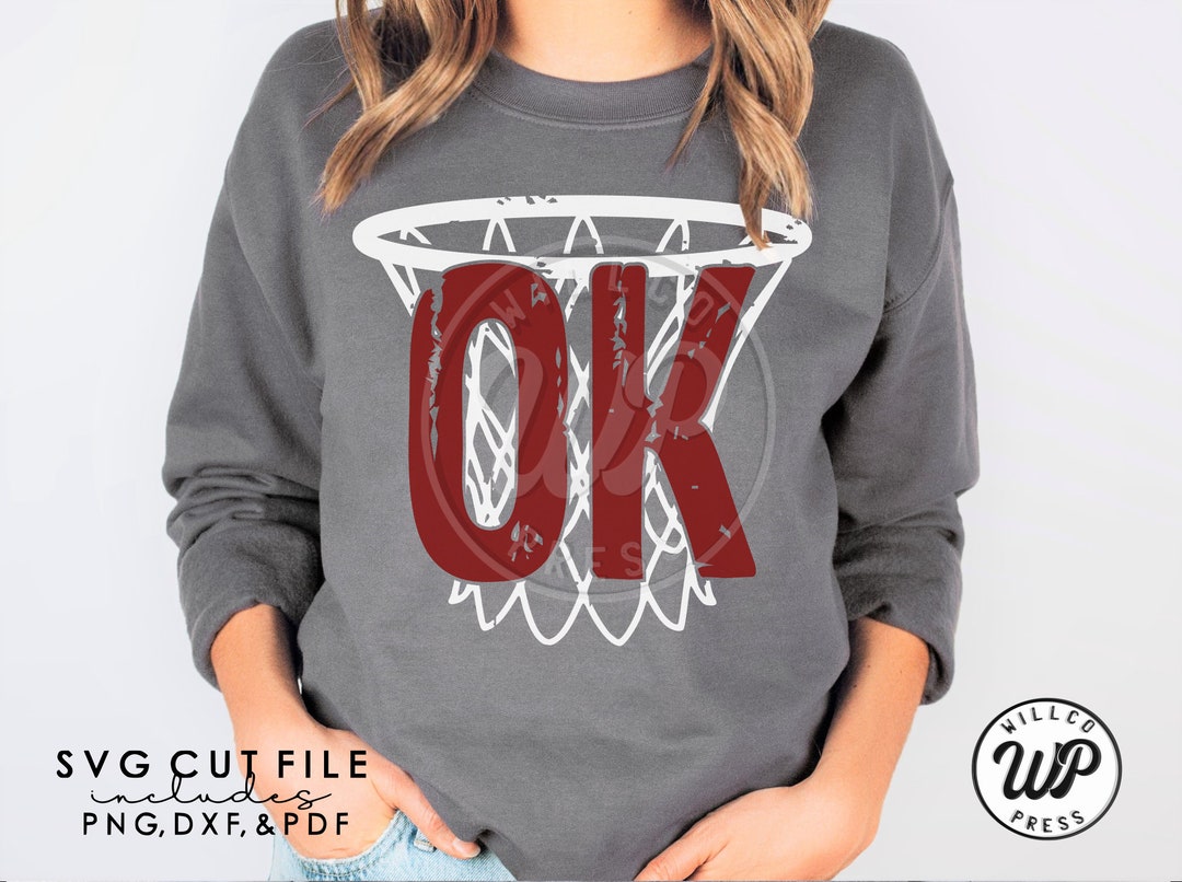 OK Basketball Svg, Oklahoma Net Svg, Grunge Distressed, Png, Dxf, Svg ...