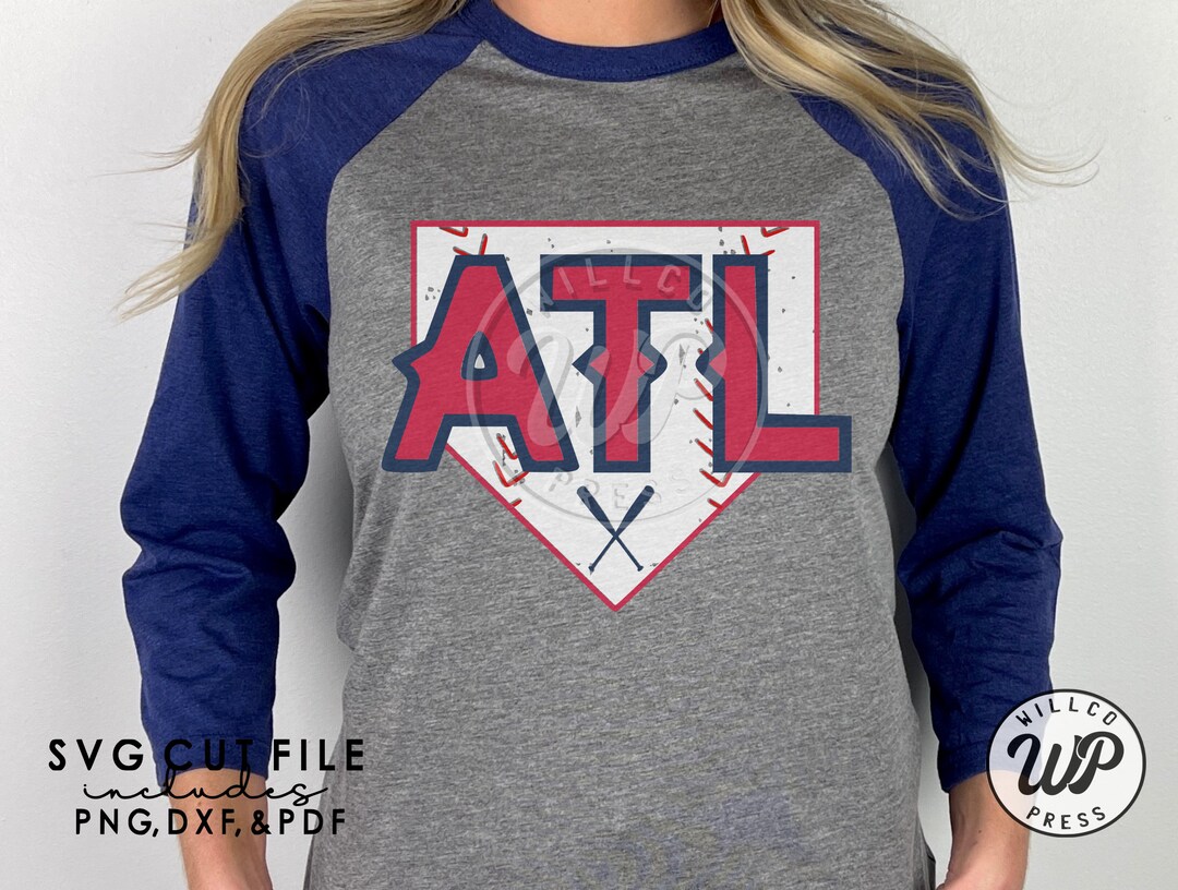 ATL Svg, Atlanta Baseball, Distressed, Png, Dxf, Svg Files for Cricut ...