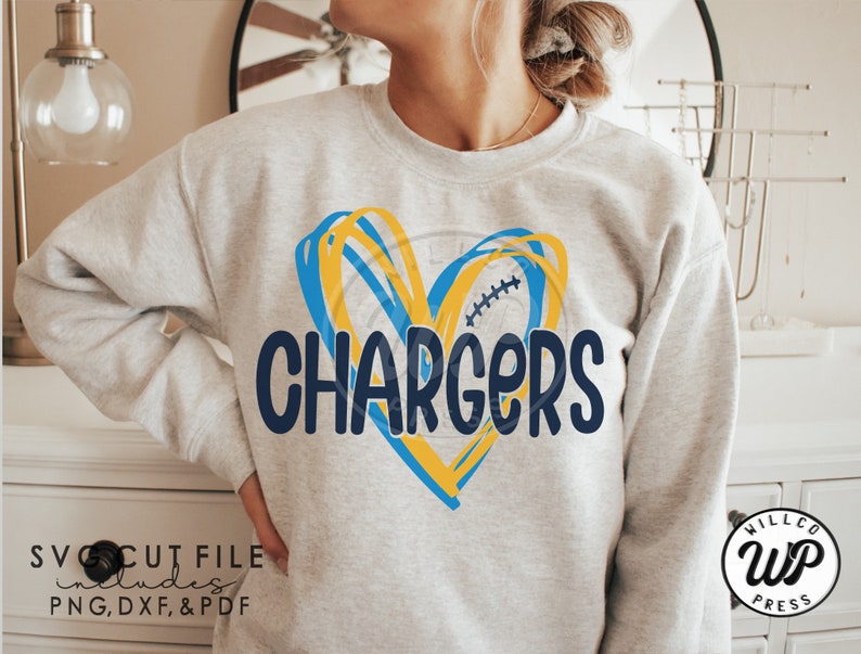 Chargers Svg Football Svg Png Dxf Svg Files for Cricut - Etsy