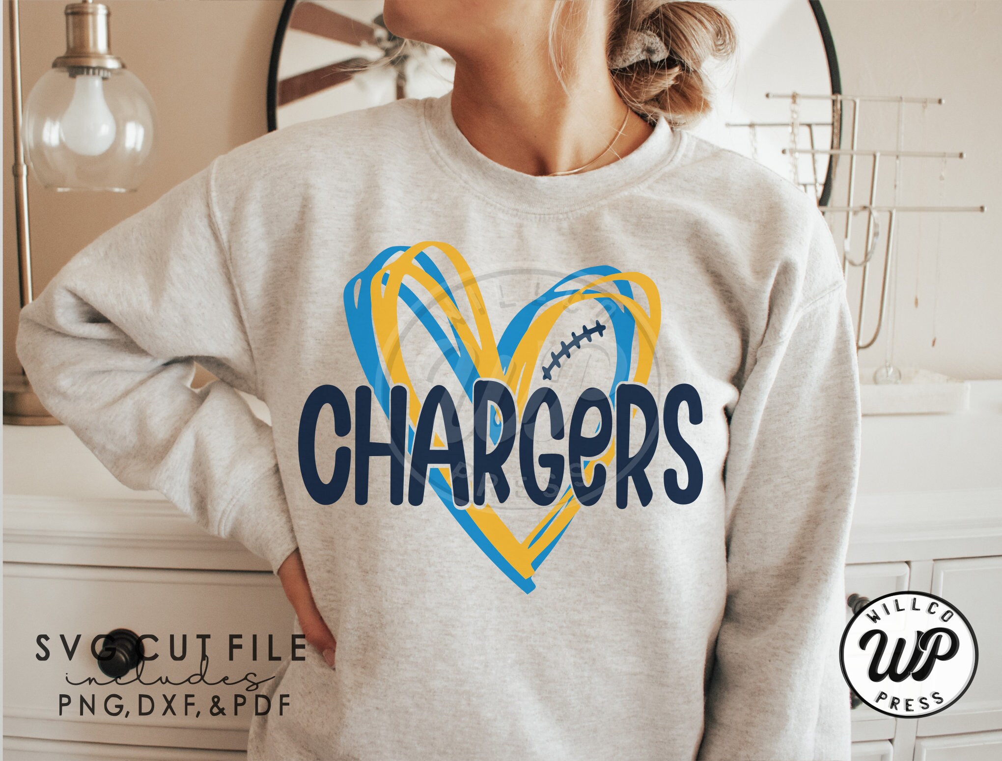 Chargers Svg Football Svg Png Dxf Svg Files for Cricut - Etsy