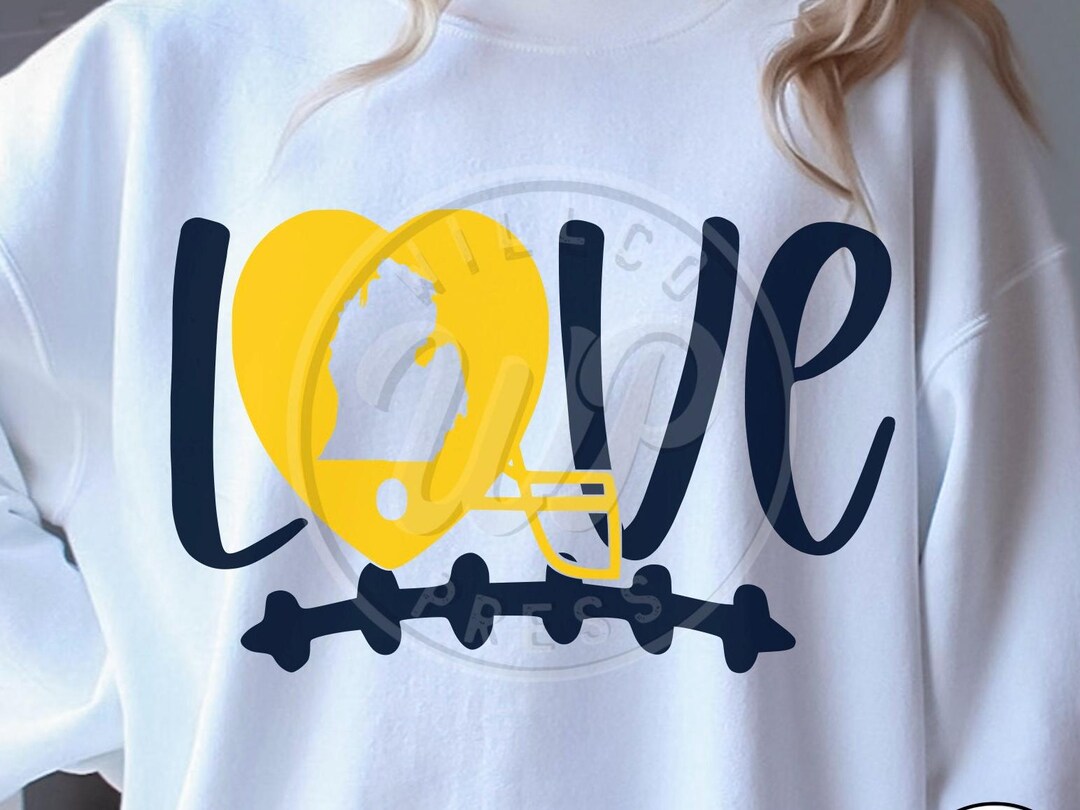 Michigan Love Svg, Football Svg, Heart Helmet, Png, Dxf, Svg Files for ...