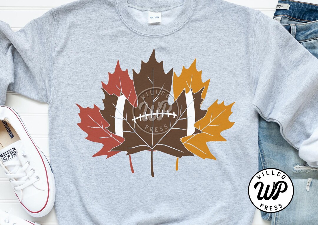 Fall Football Leaves Png, Svg, Clipart, Dxf, Dtf Transfer Image - Etsy