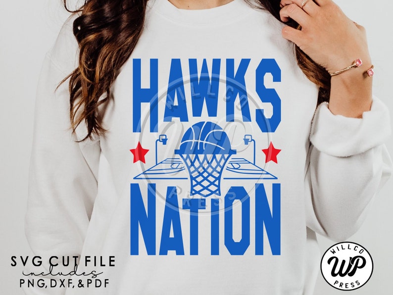 Hawks Nation Svg Hawk Basketball Retro Design Png Dxf Svg - Etsy