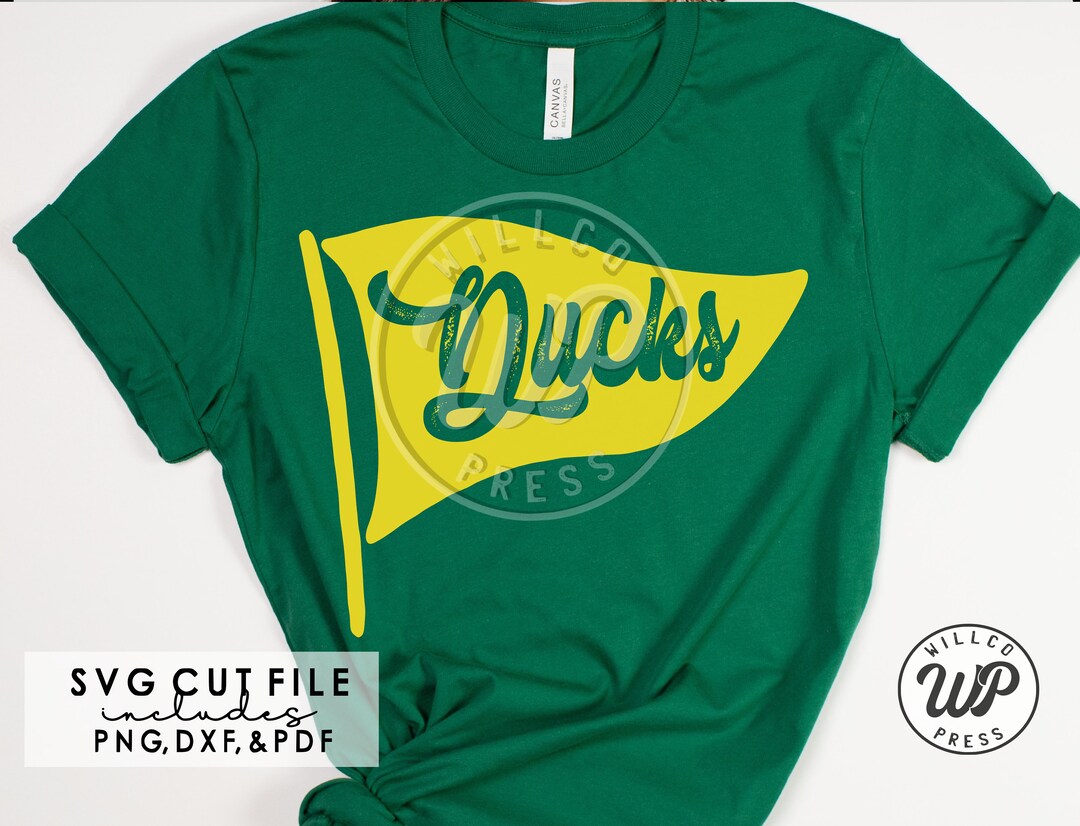 Ducks Pennant Svg, Team Flag Svg, Vintage Football Svg, Digital ...