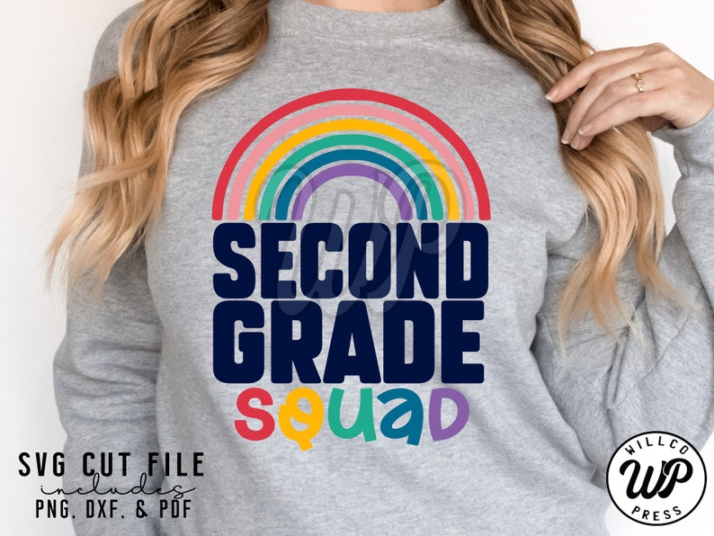 Second Grade Squad Svg, 2nd Grade Teacher, Teacher Teams, Png, Dxf, Svg ...