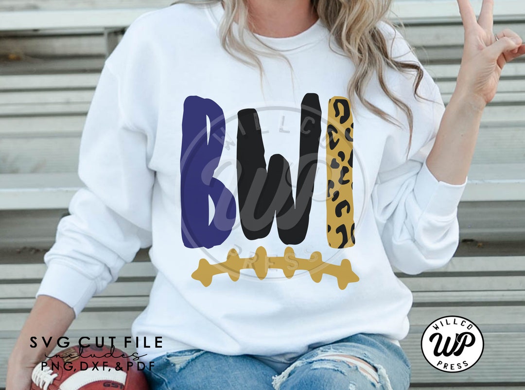 BWI Football Svg, Baltimore Airport Code, Cheetah Print, High ...