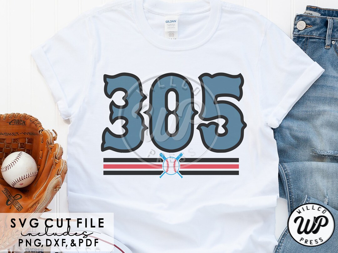 305 Baseball Png, Miami Svg, 300 Dpi Clipart, Florida Area Code, Dtf ...